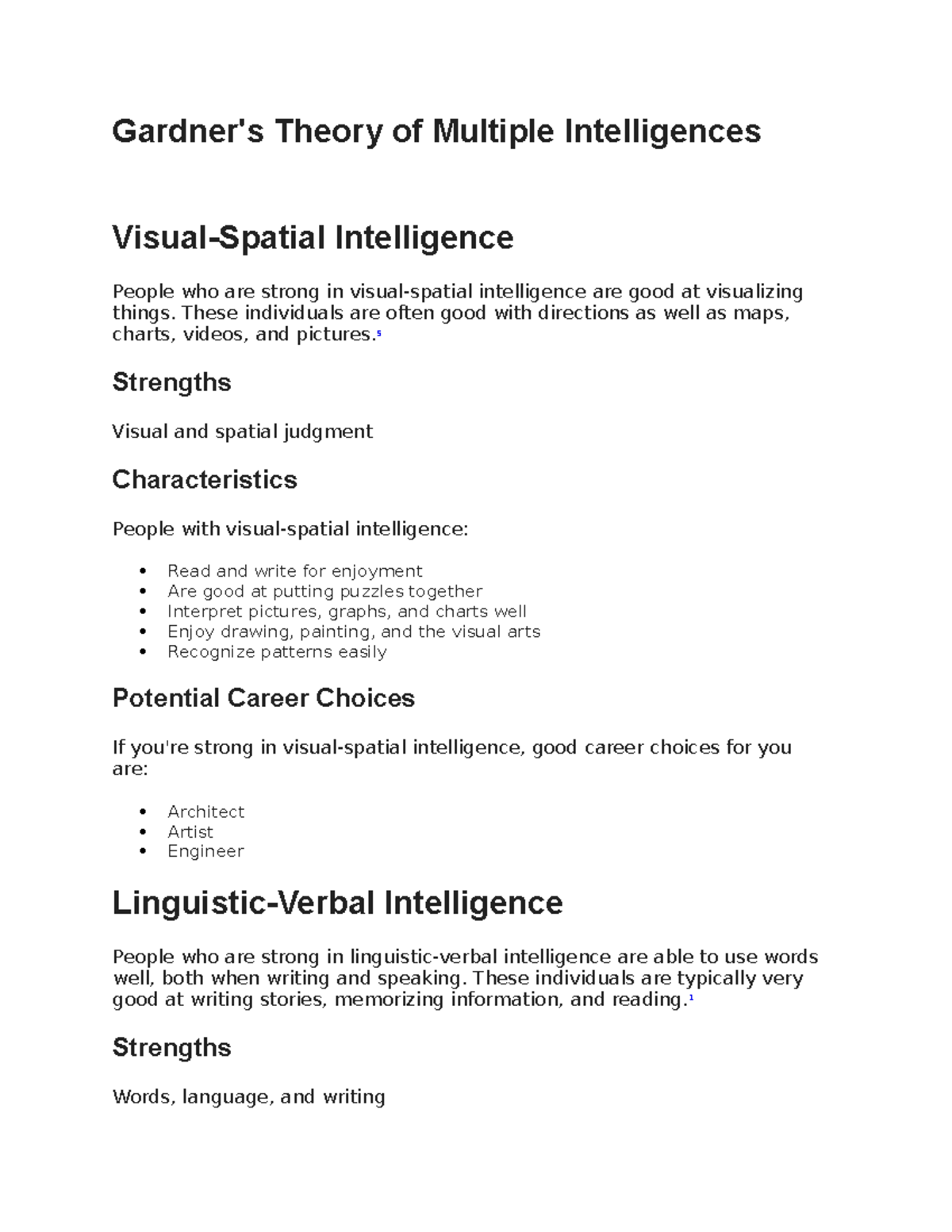 Garners- Multiple- Intelligence - Gardner's Theory of Multiple ...