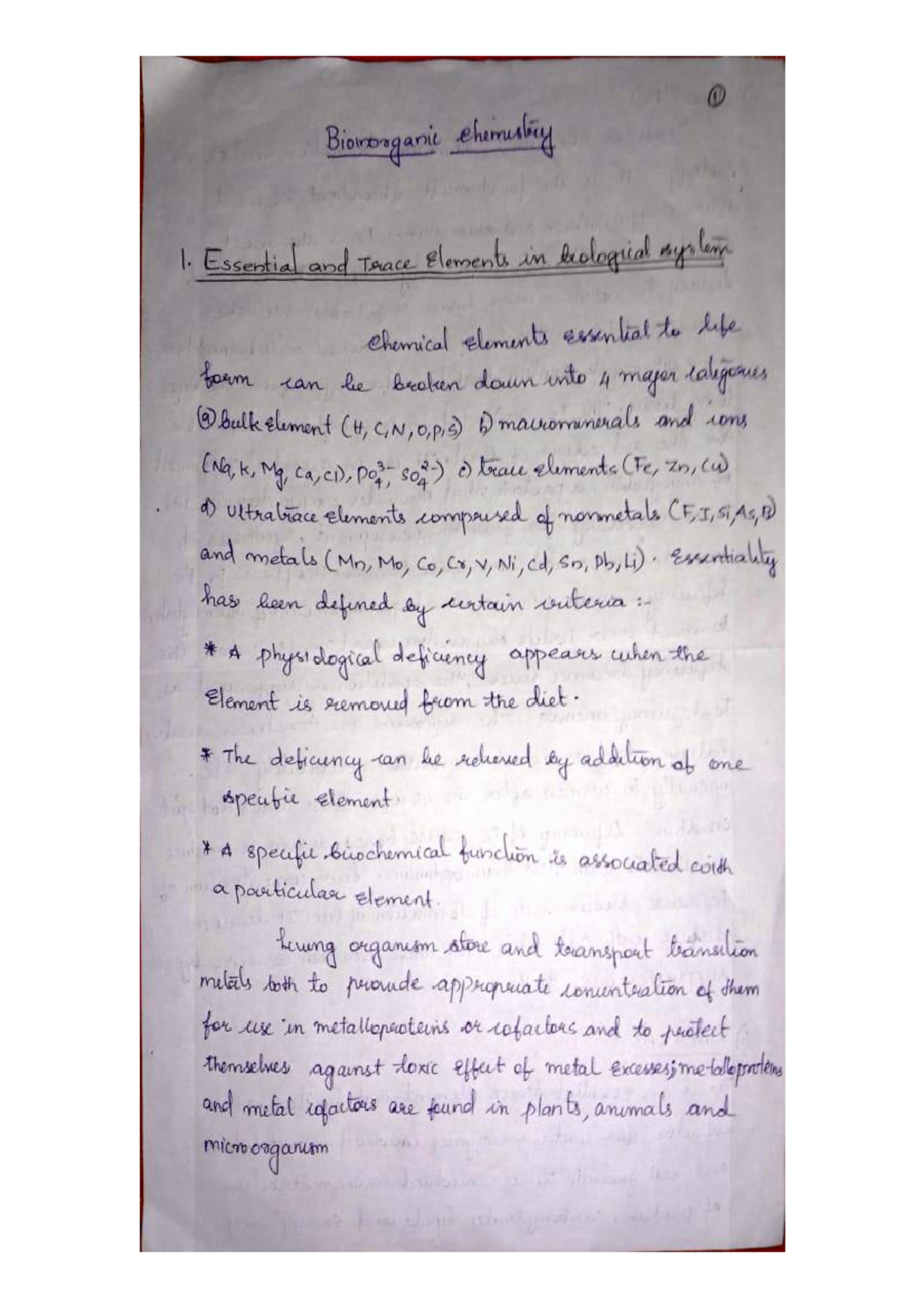 Bioinorganic chemistry - Inorganic Chemistry I - Studocu