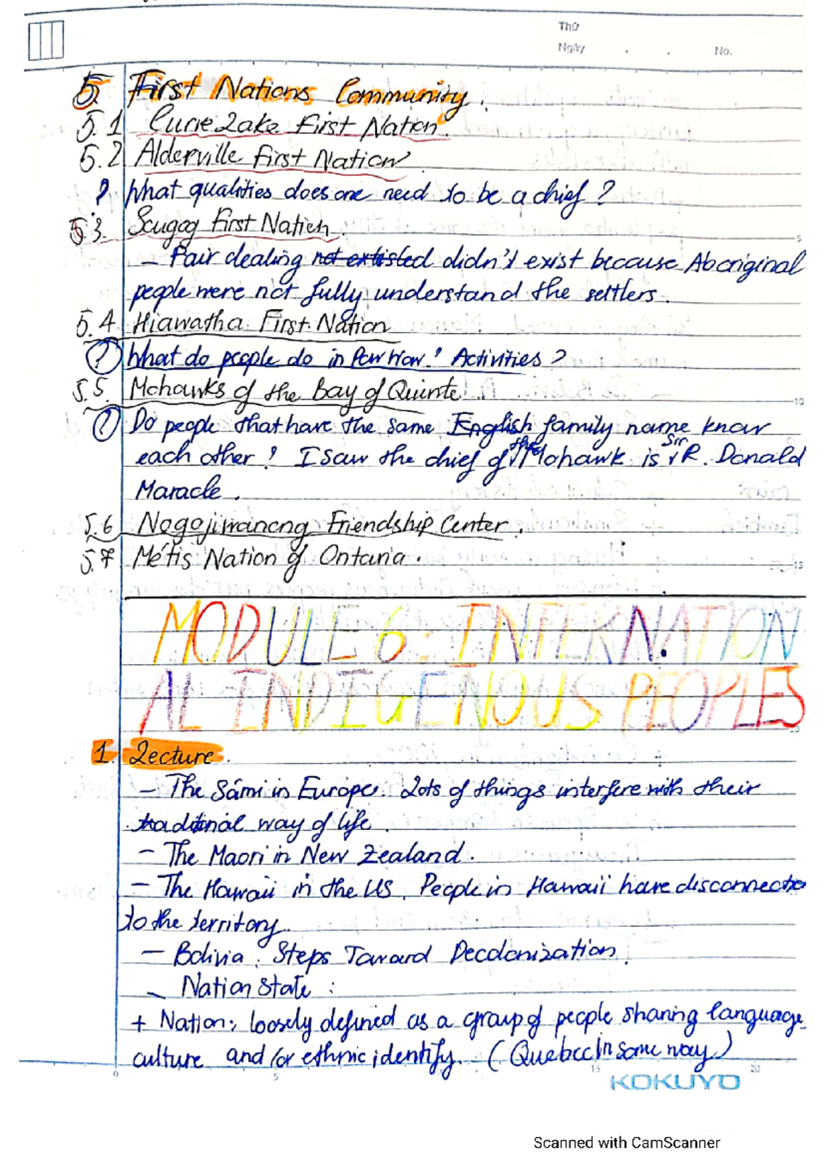 Module 6:International Indigenous Peoples - INDG 1001H - Studocu