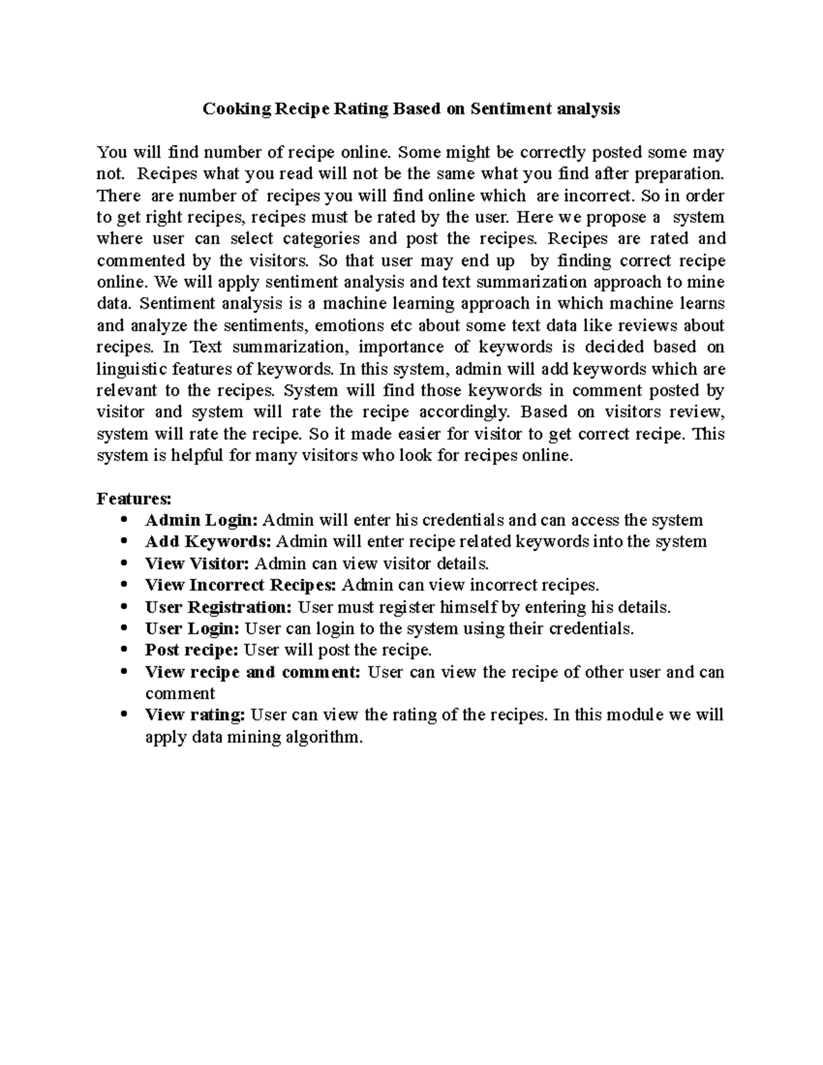 Cooking Recipe Rating Based on Sentiment analysis - Some might be ...