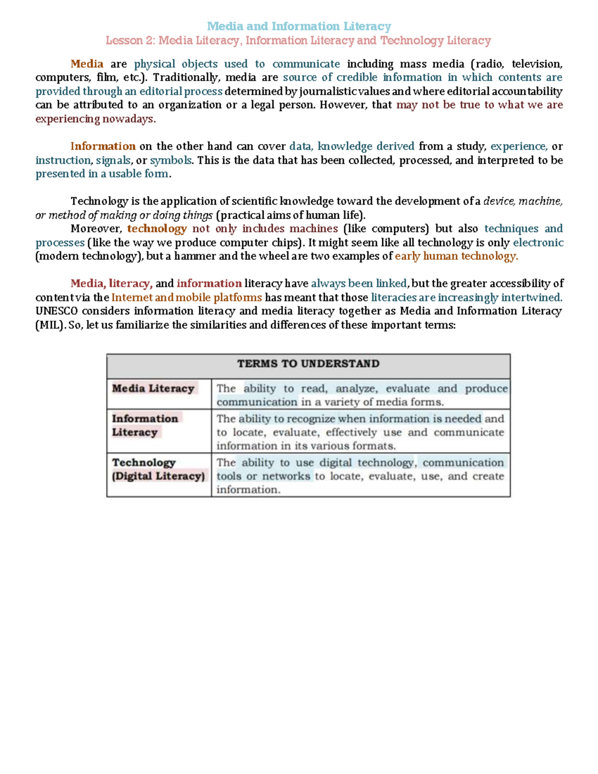 G12MIL Lesson 2 - SHS MIL Grade 12 - Media and Information Literacy ...