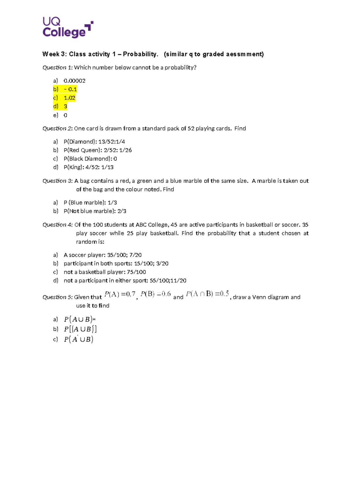 SFP MM WK3 ACT - Practice problems - Week 3: Class activity 1 ...