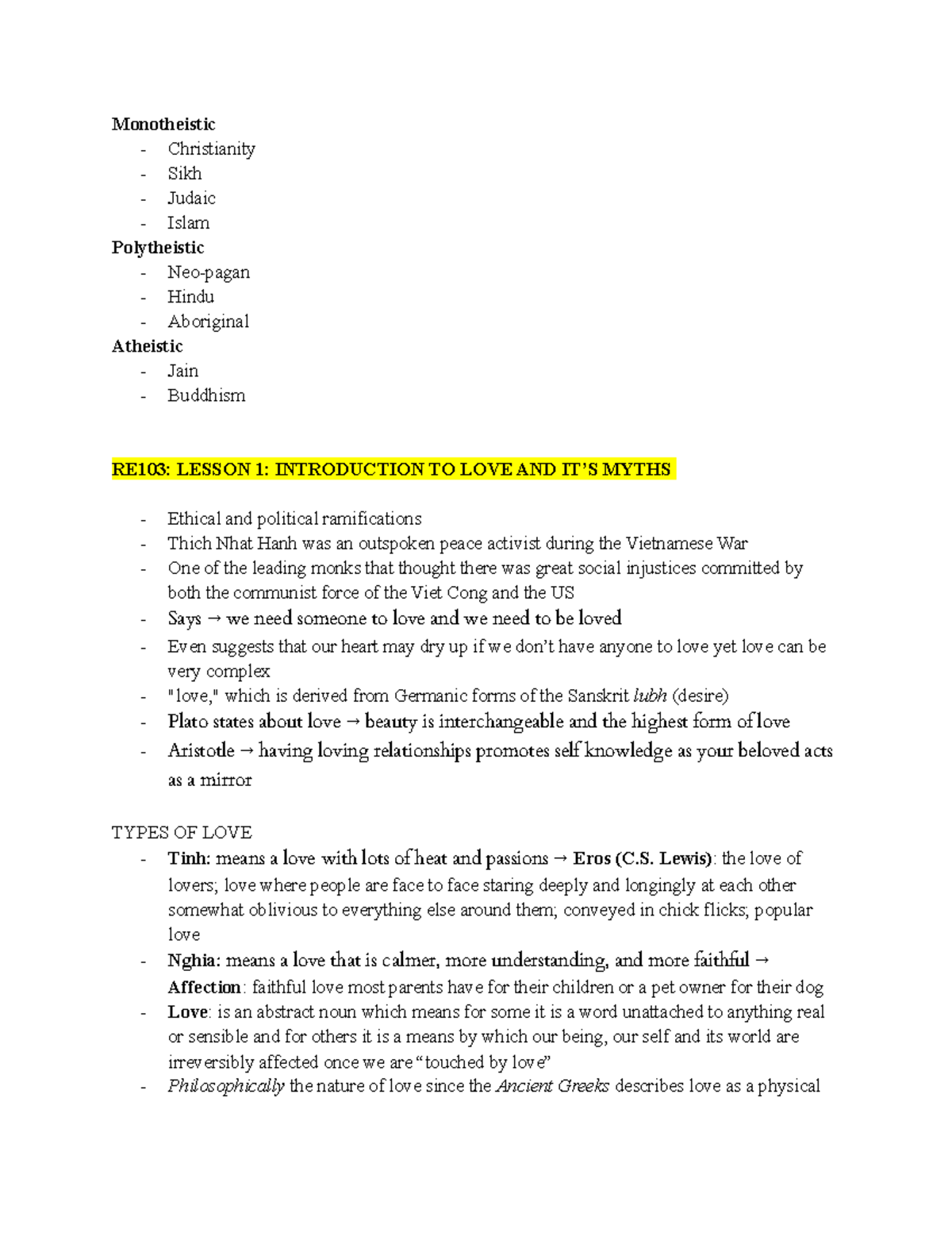 RE103 EXAM Notes LESSON 1-10 - RE103 - WLU - Studocu