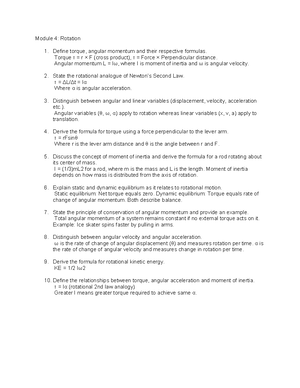 Module 7 Fluid Mechanics - Module 7: Fluid Mechanics 1. Define and ...