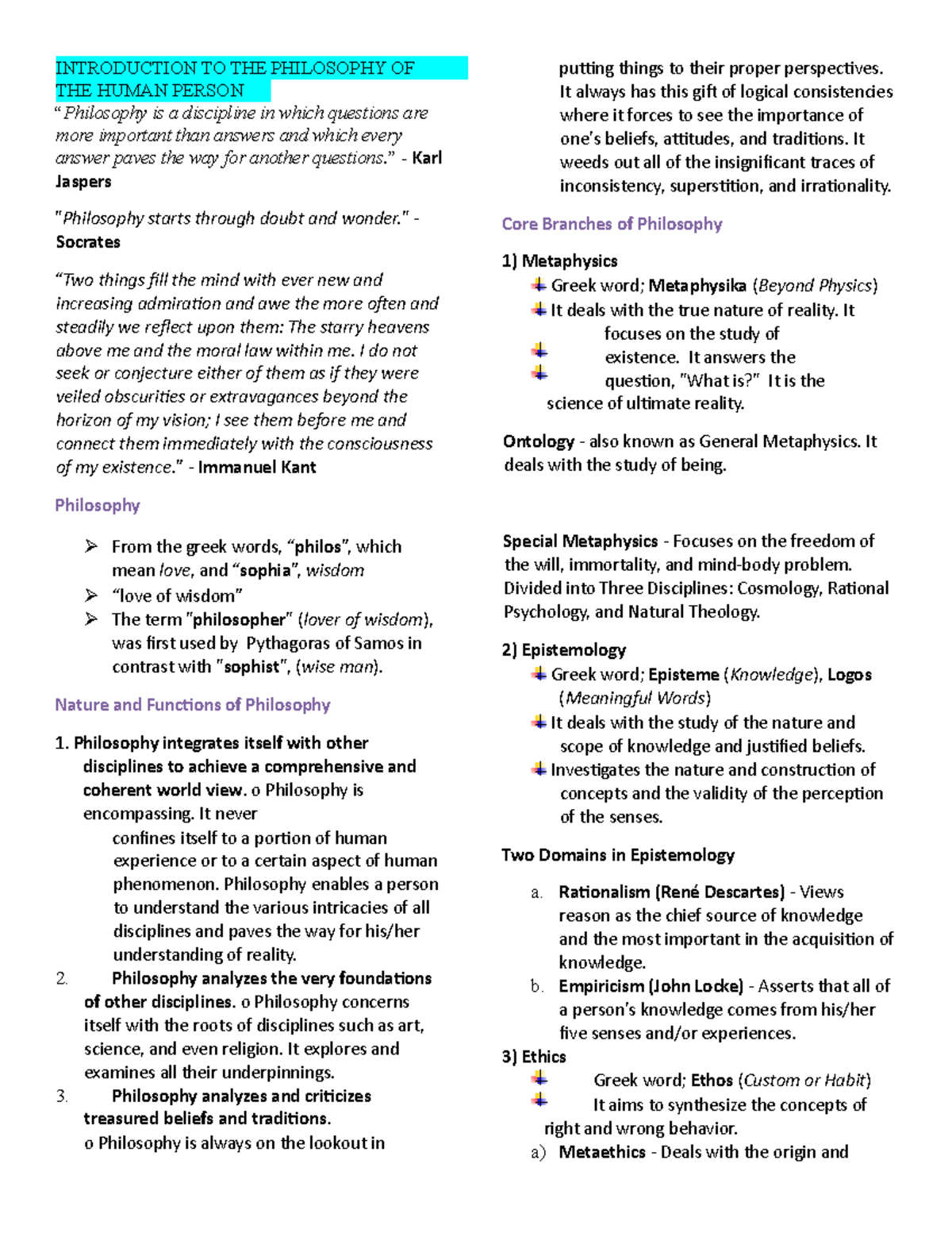 IPHP 3RD-DAY Reviewer - INTRODUCTION TO THE PHILOSOPHY OF THE HUMAN ...