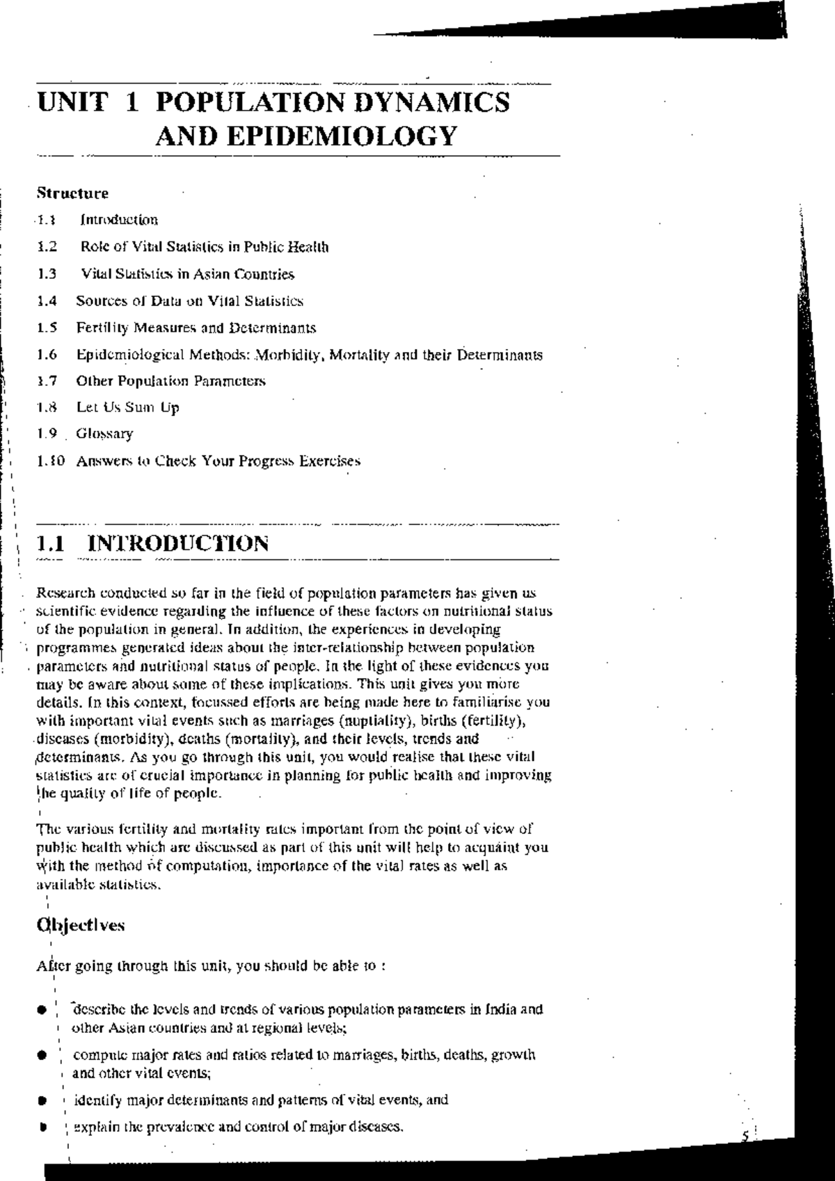 Unit-1 - Health Indicators: Population dynamics - UNIT 1 POPULATION ...