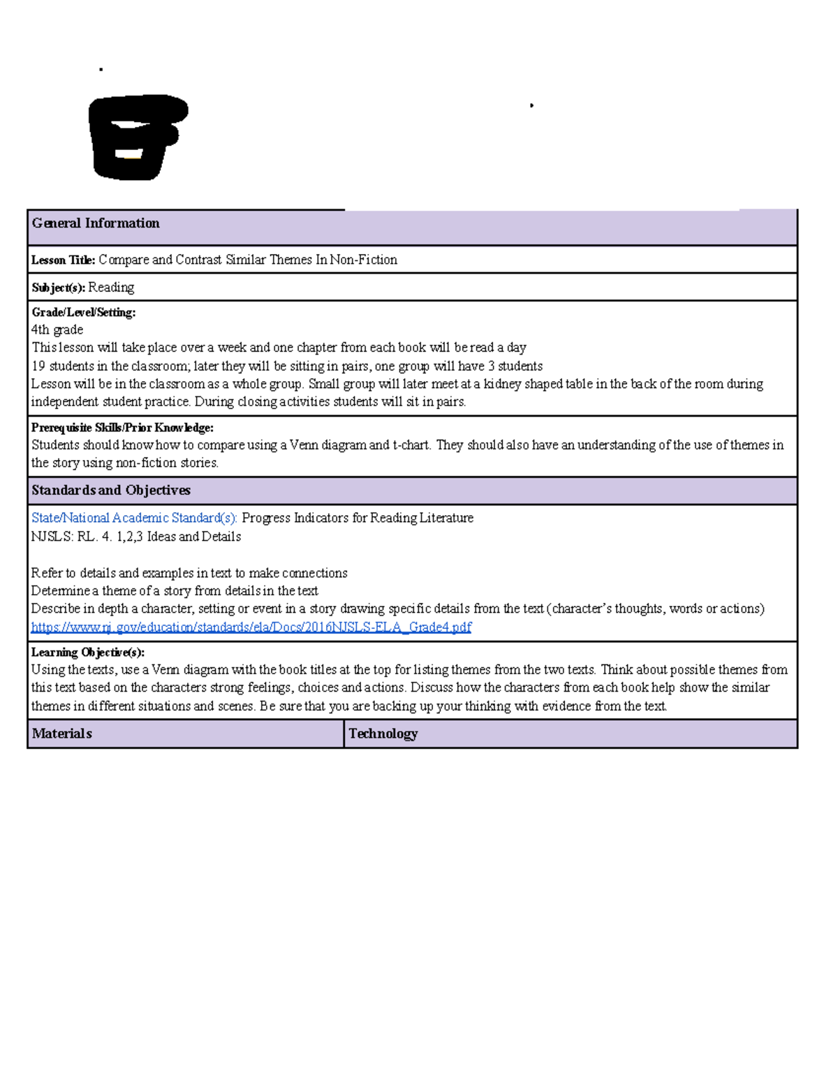 Task 2 Lesson Plan Cross Disciplinary - Kaitlyn Oxx 010537714 3/1 ...