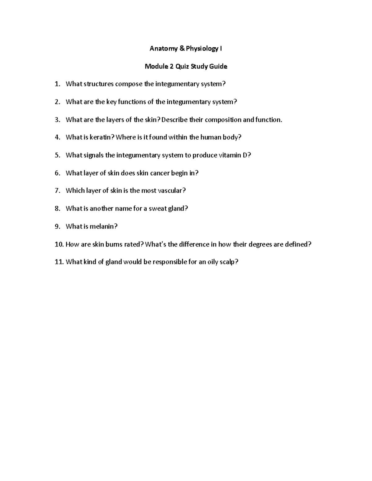 BSC2087C Module 02 Study Guide - Anatomy & Physiology I Module 2 Quiz ...