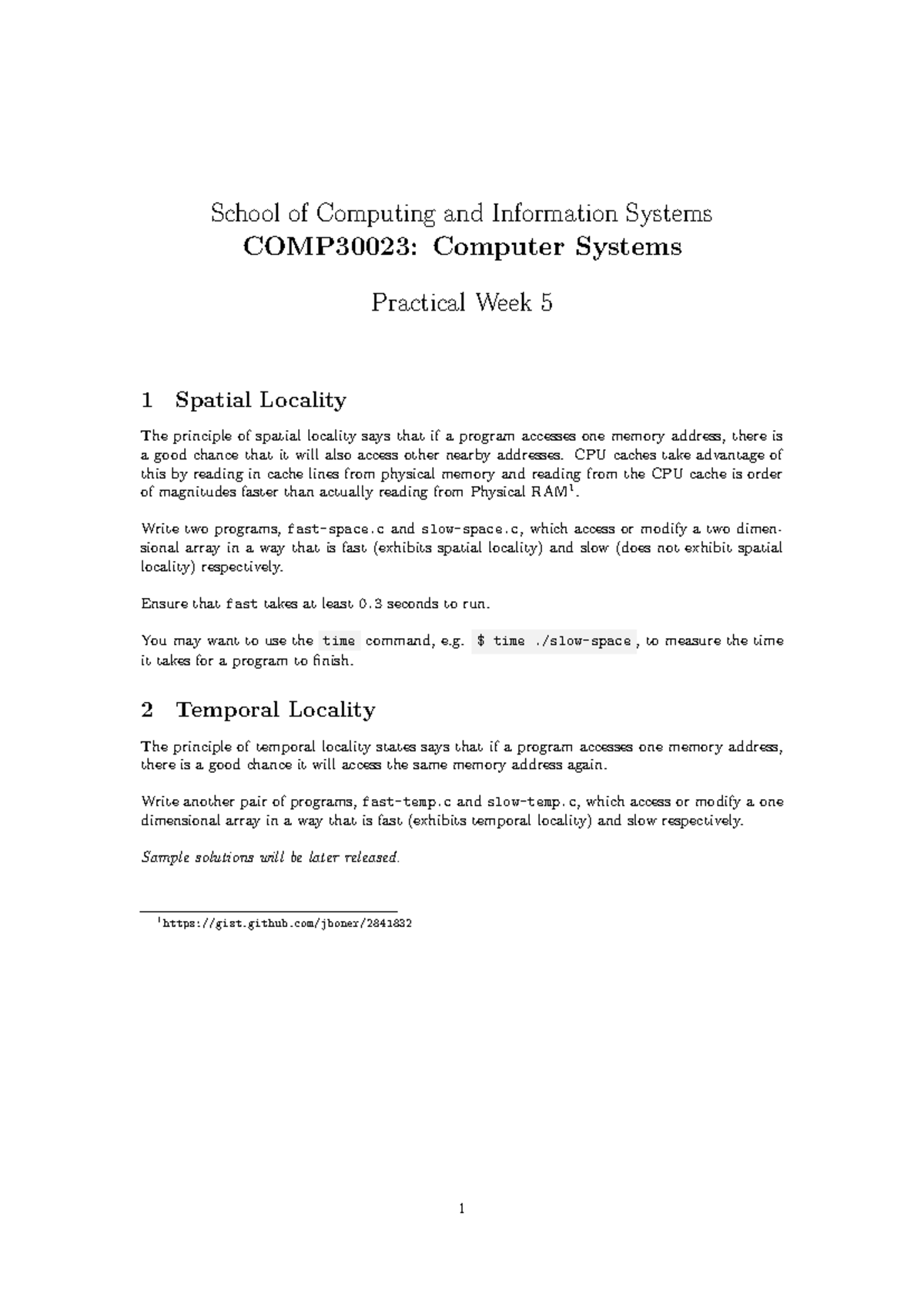 Prac05-memory-solutions - School of Computing and Information Systems COMP30023: Computer ...