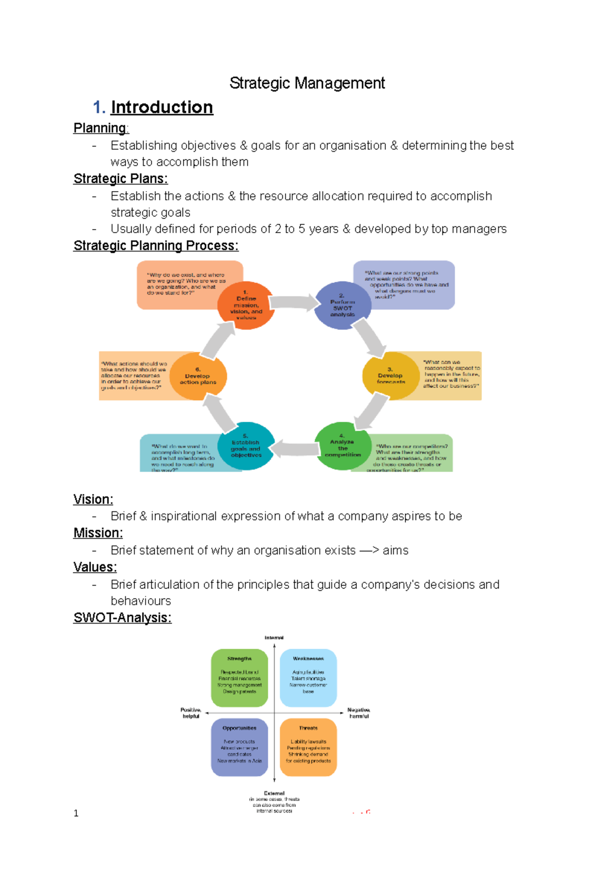 Strategic Management - Introduction Planning: Establishing objectives ...