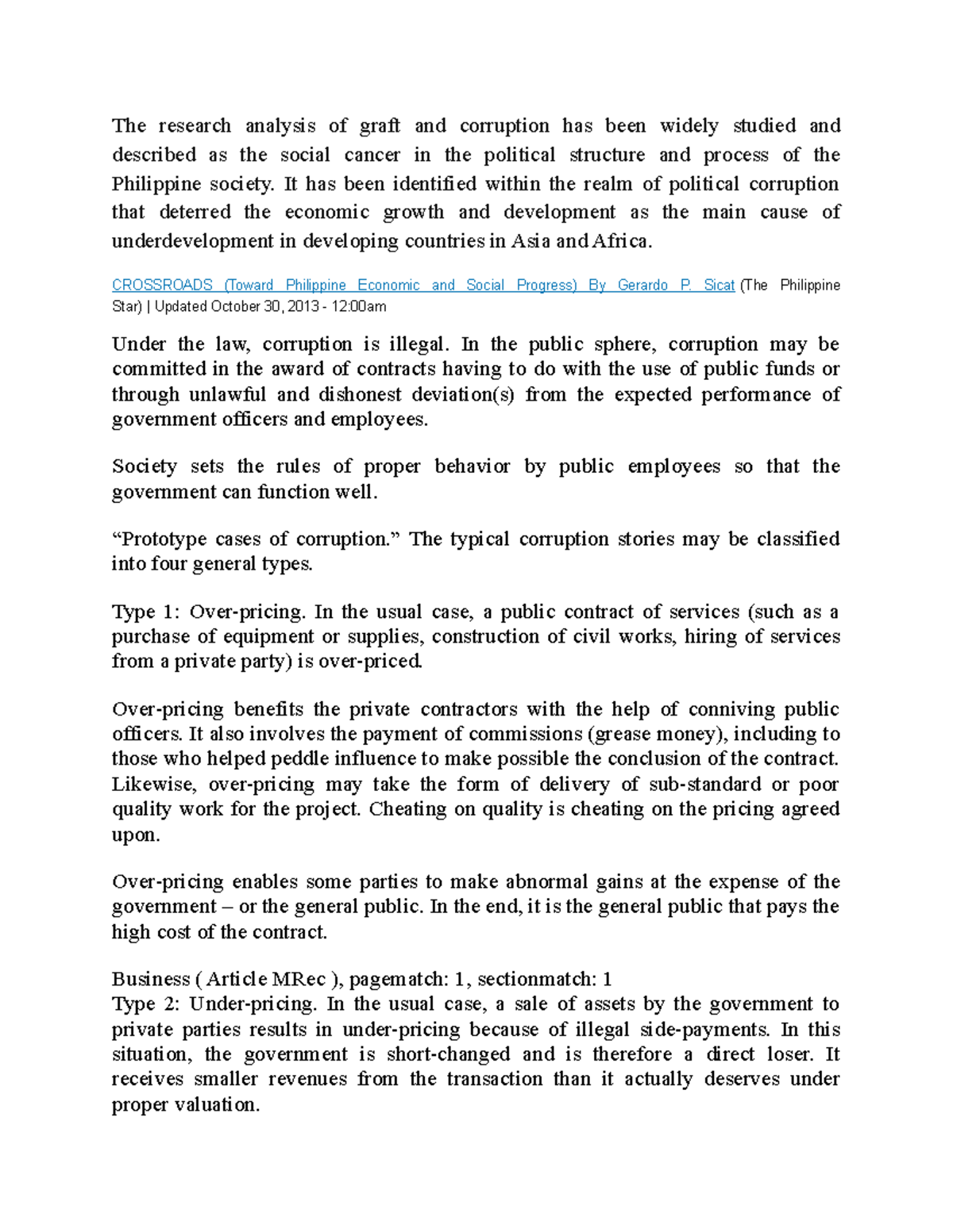 Anatomy of Corruption - lecture - The research analysis of graft and ...