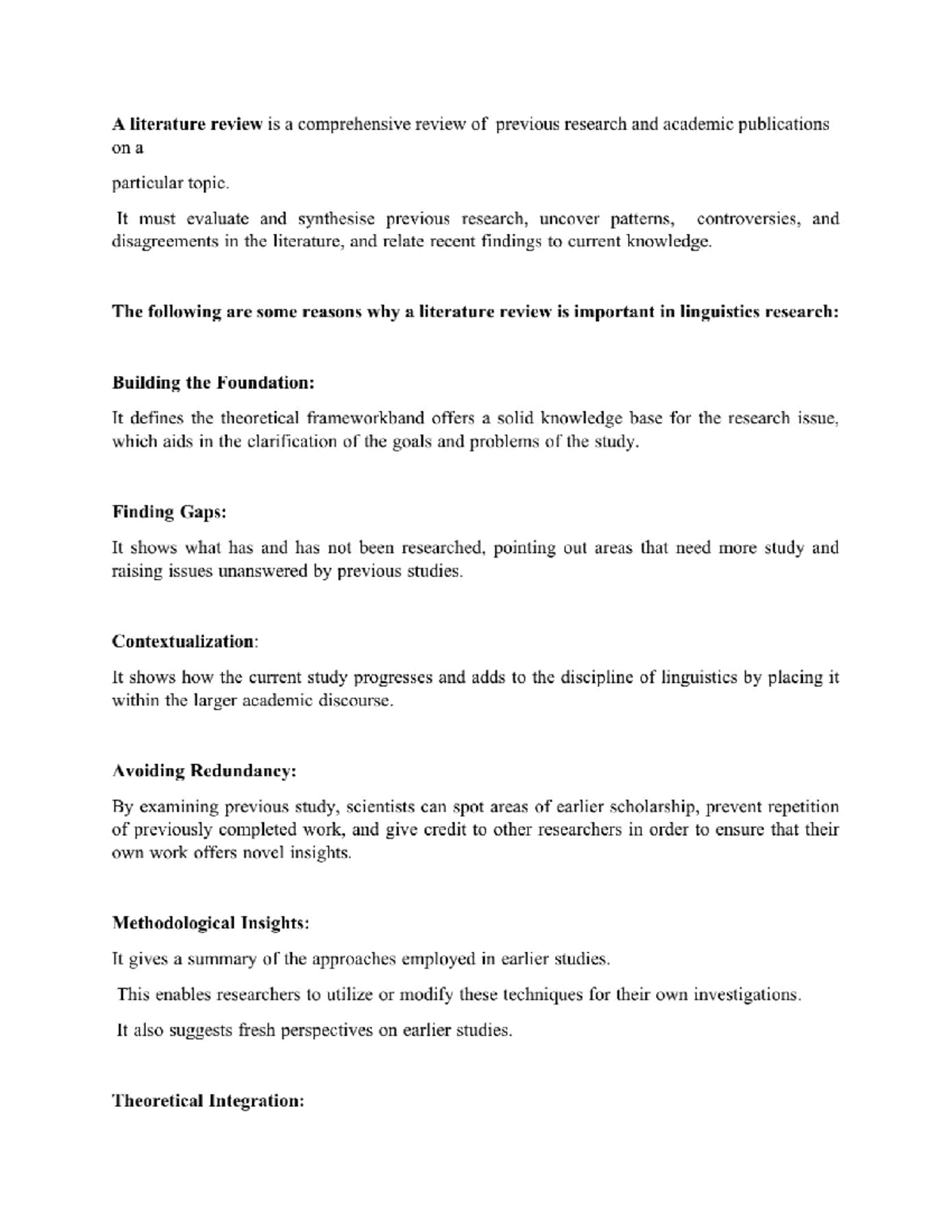 English Research Methods Assignment 1 - A literature review is a ...