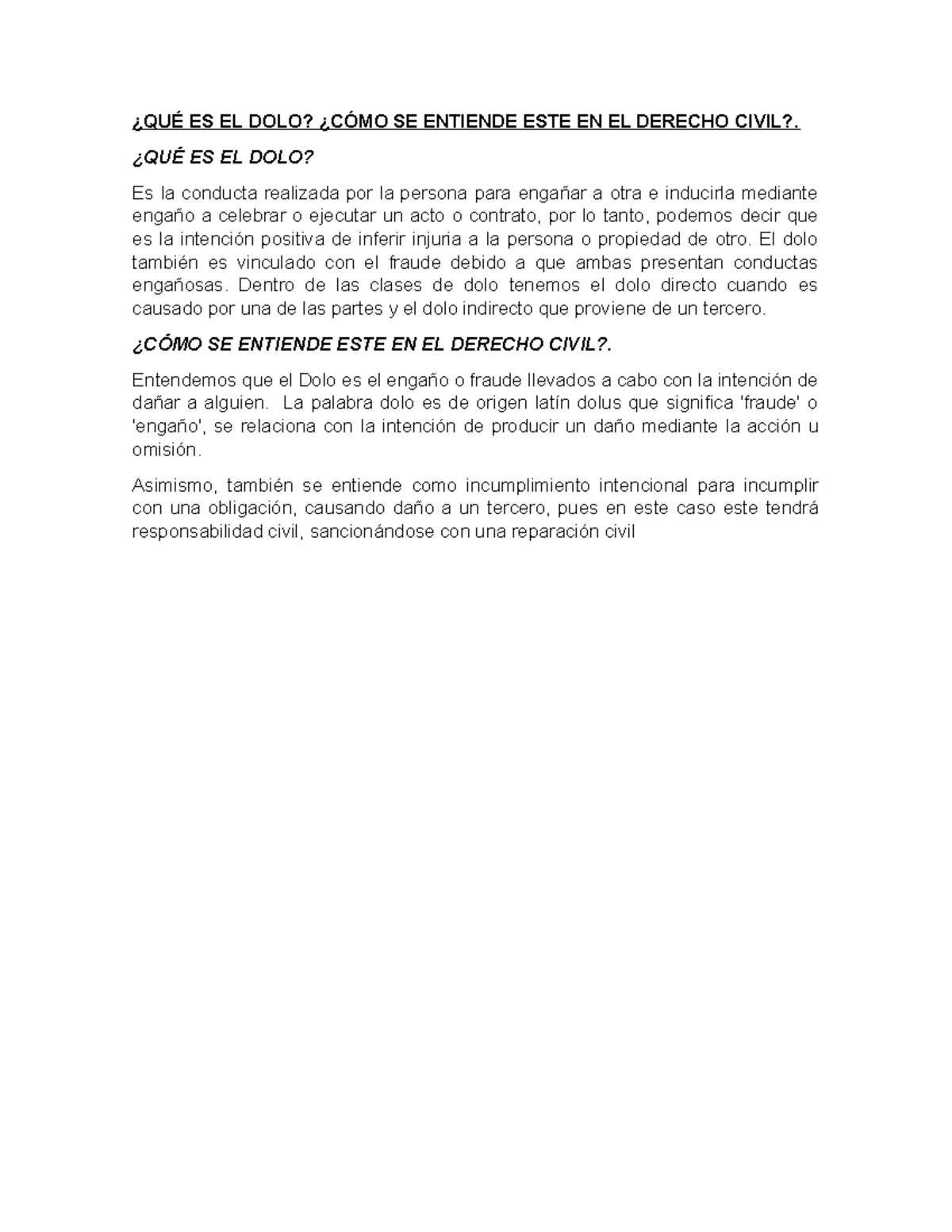 QUÉ ES EL DOLO - resumen - ¿QUÉ ES EL DOLO? ¿CÓMO SE ENTIENDE ESTE EN ...