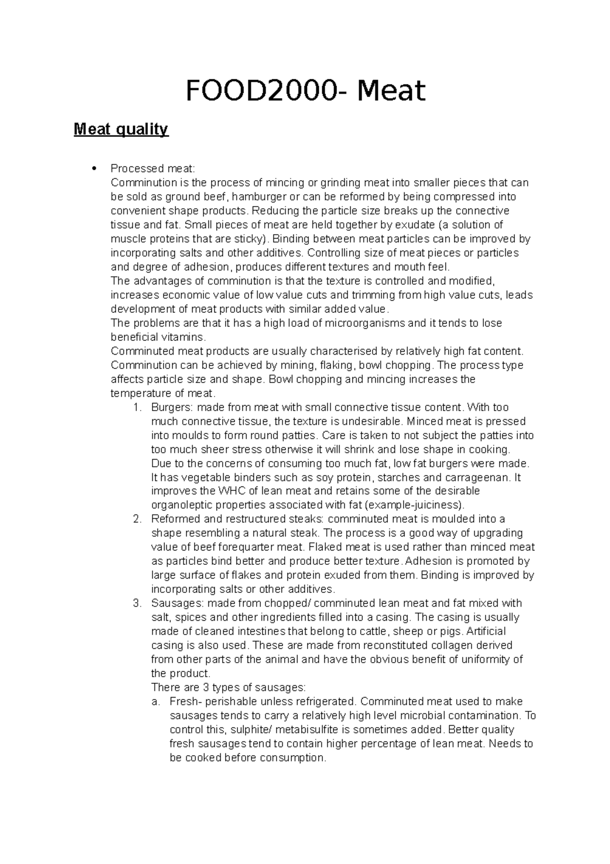 Meat- notes - This document has all the relevant details that will be ...