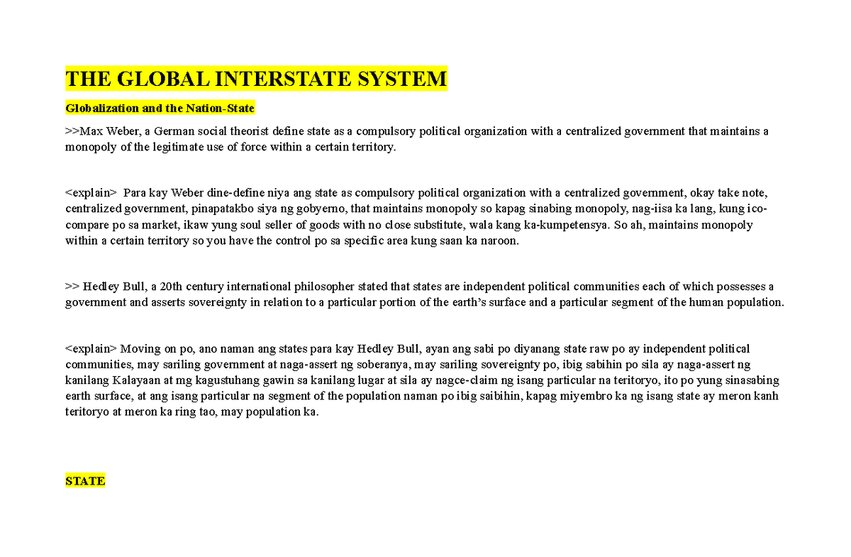 THE Global Interstate System - THE GLOBAL INTERSTATE SYSTEM ...