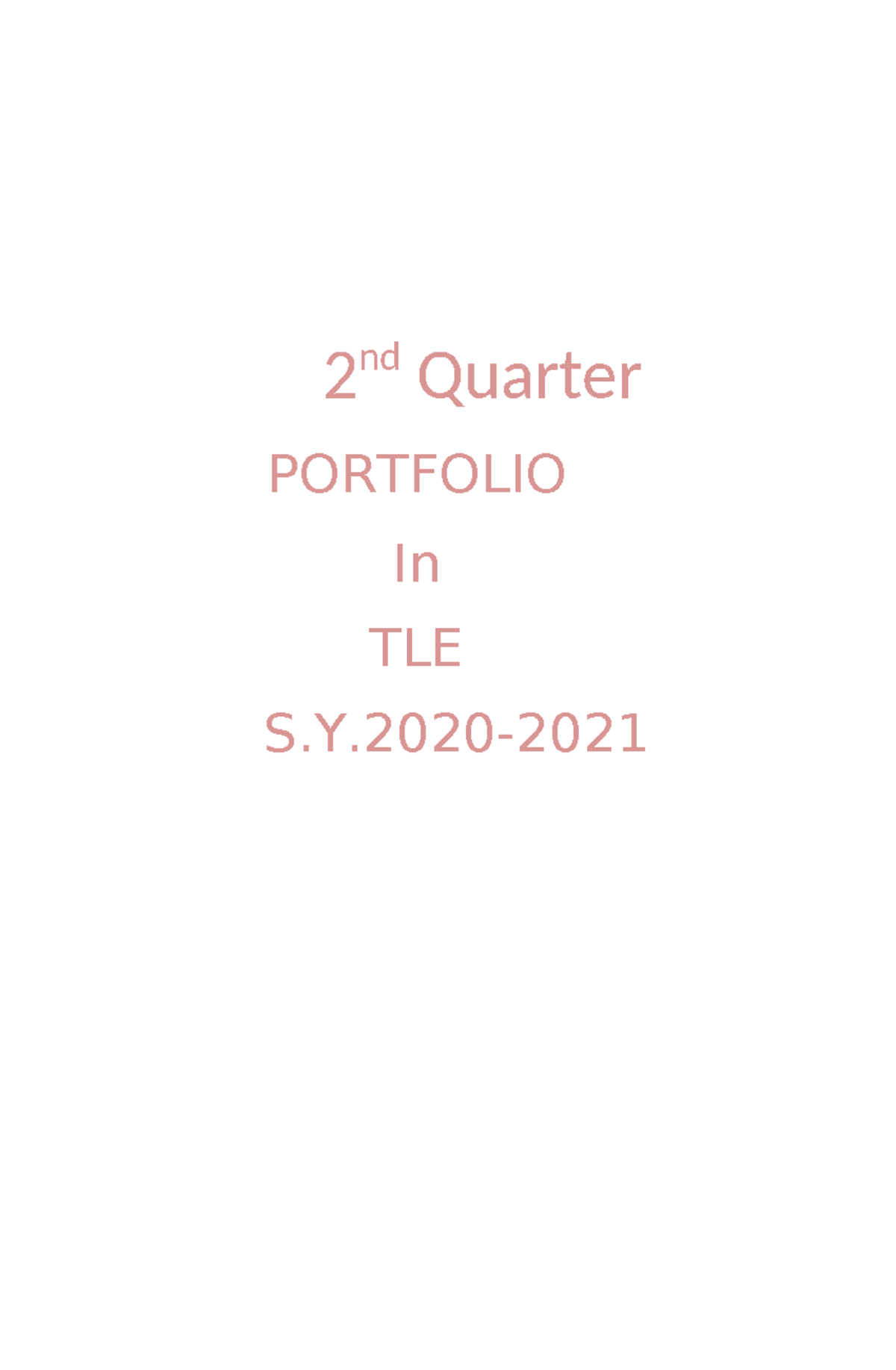 2nd Quarter IN TLE - practice materials - TLE- home economics - 2nd ...