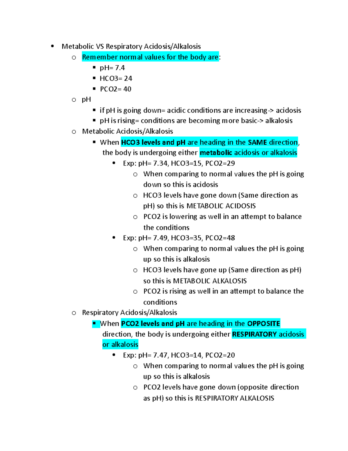 Metabolic VS Respiratory Acidosis - Metabolic VS Respiratory Acidosis ...