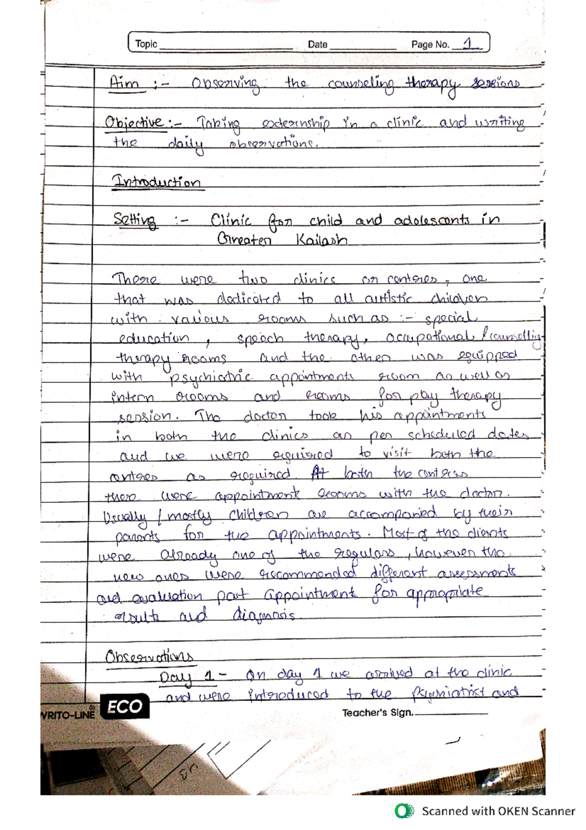 Externship report - Psychology Honours - Studocu