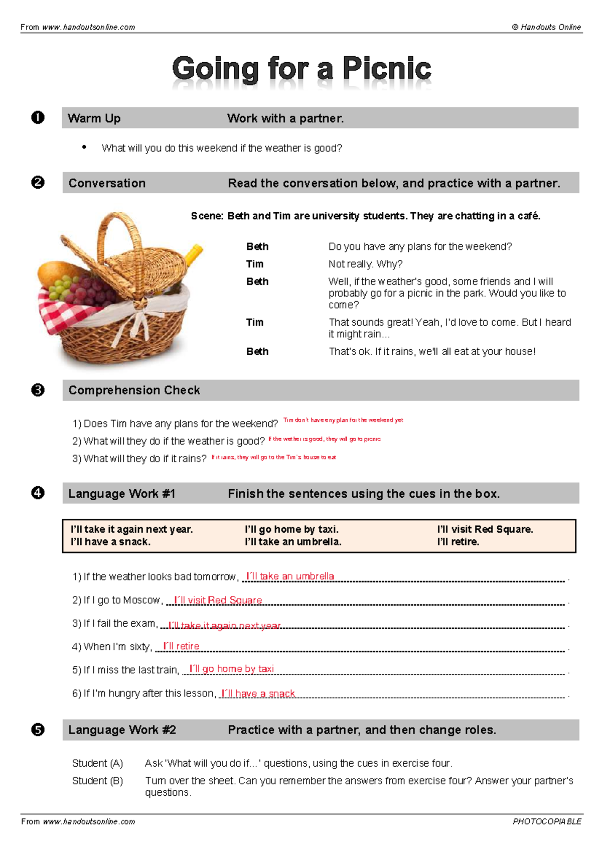 First conditional 1 - APUNTES - From handoutsonline © Handouts Online ...