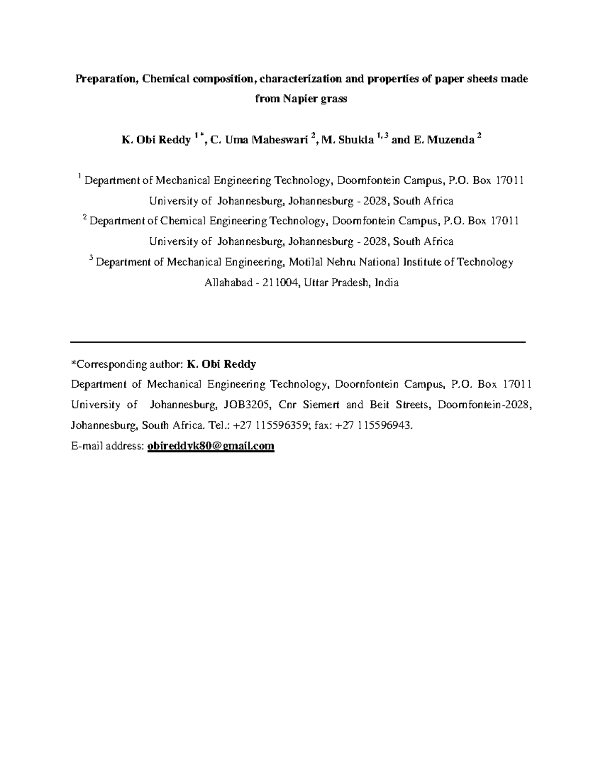 Napier Grass Reference - Preparation, Chemical composition ...