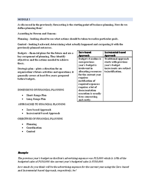 Module 4 Acc 118 - MODULE 4 sales budget - approved by the budget ...