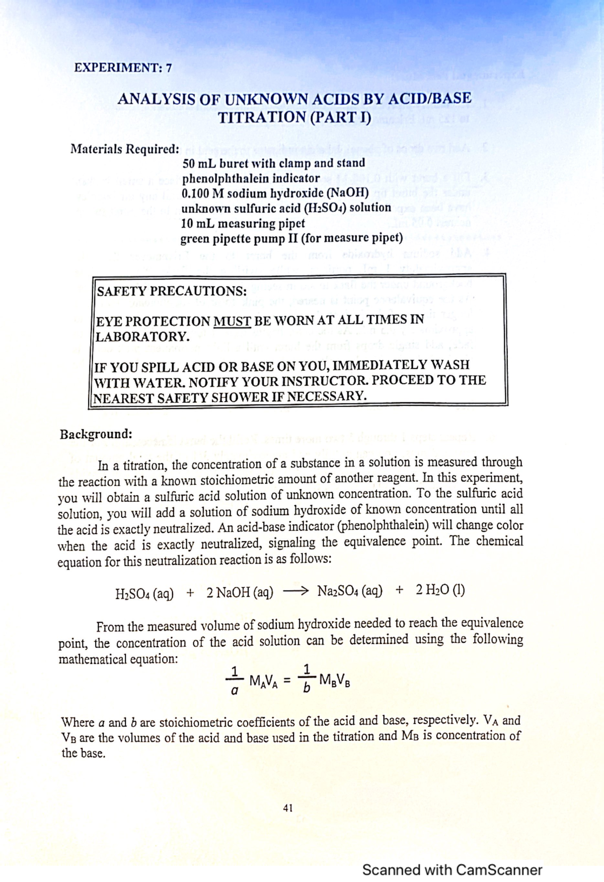 Chem exp7 - lab report - CHEM 1101 - Studocu