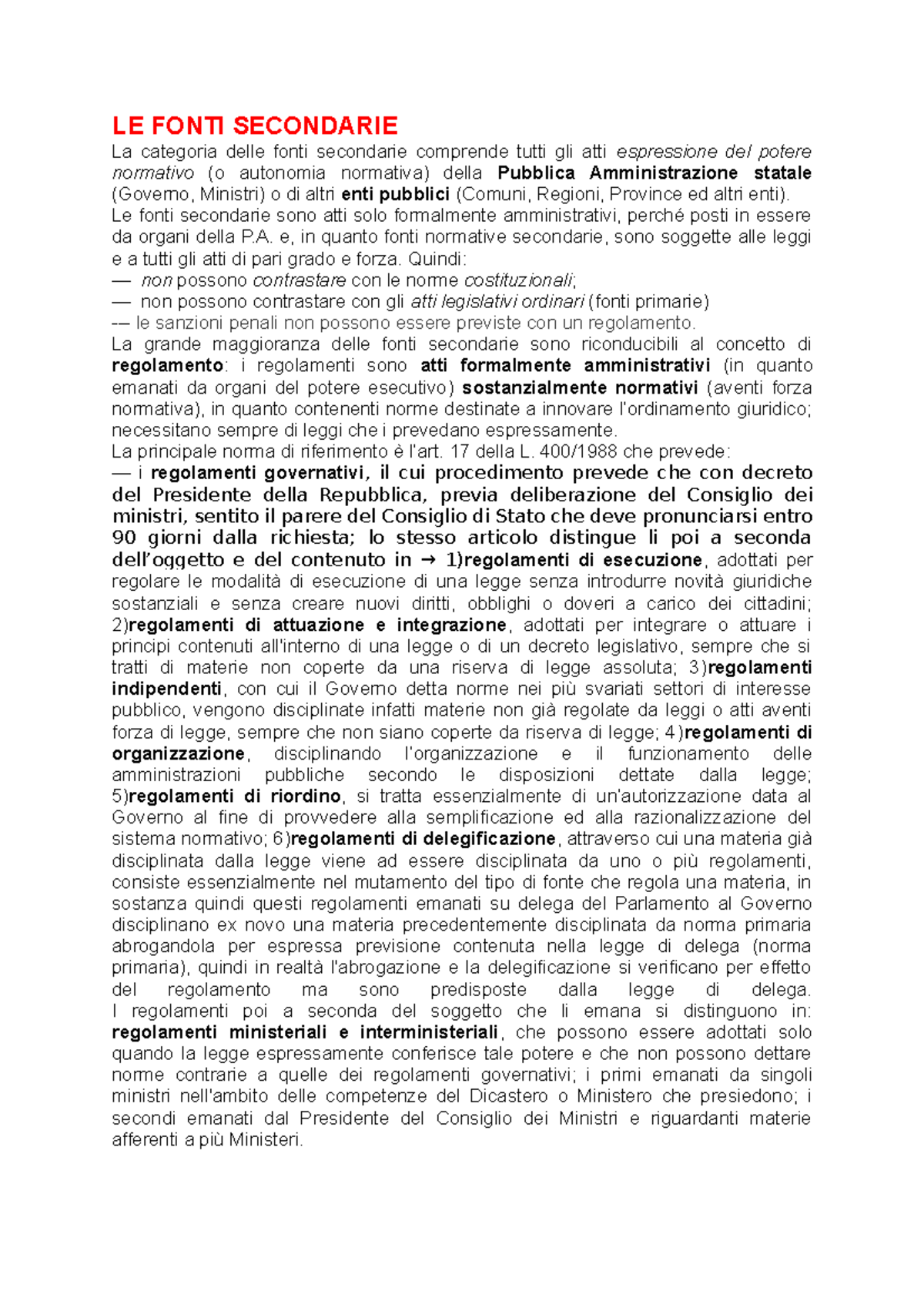 Le fonti primarie e secondarie - LE FONTI SECONDARIE La categoria delle ...