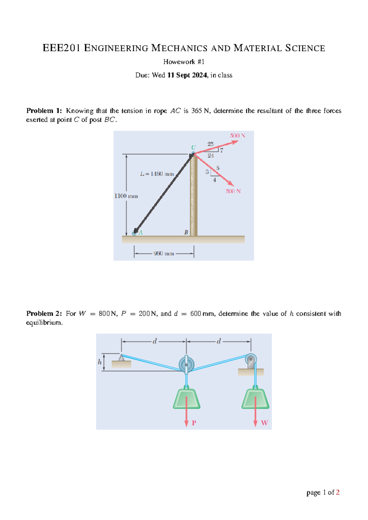 Homework 1 - Assignment - Solid State Electronics - EEE201 ENGINEERING MECHANICS AND MATERIAL ...