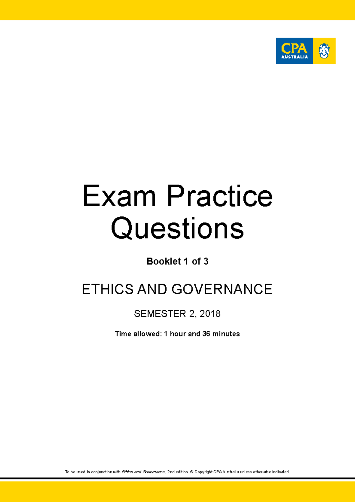 EG Exam Practice Questions Booklet 1 - To be used in conjunction with ...