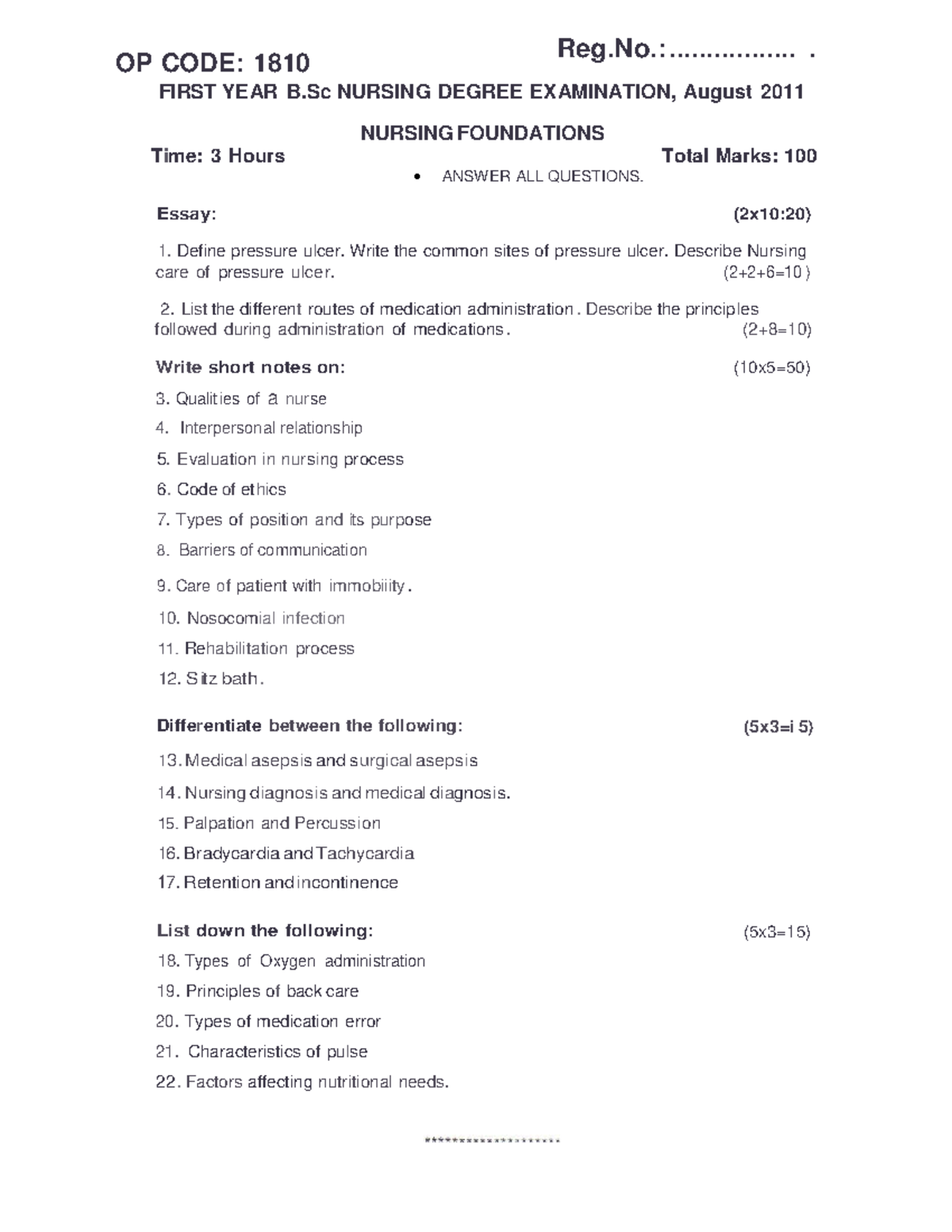 Nursing foundation : Kerala university of health sciences First Year ...