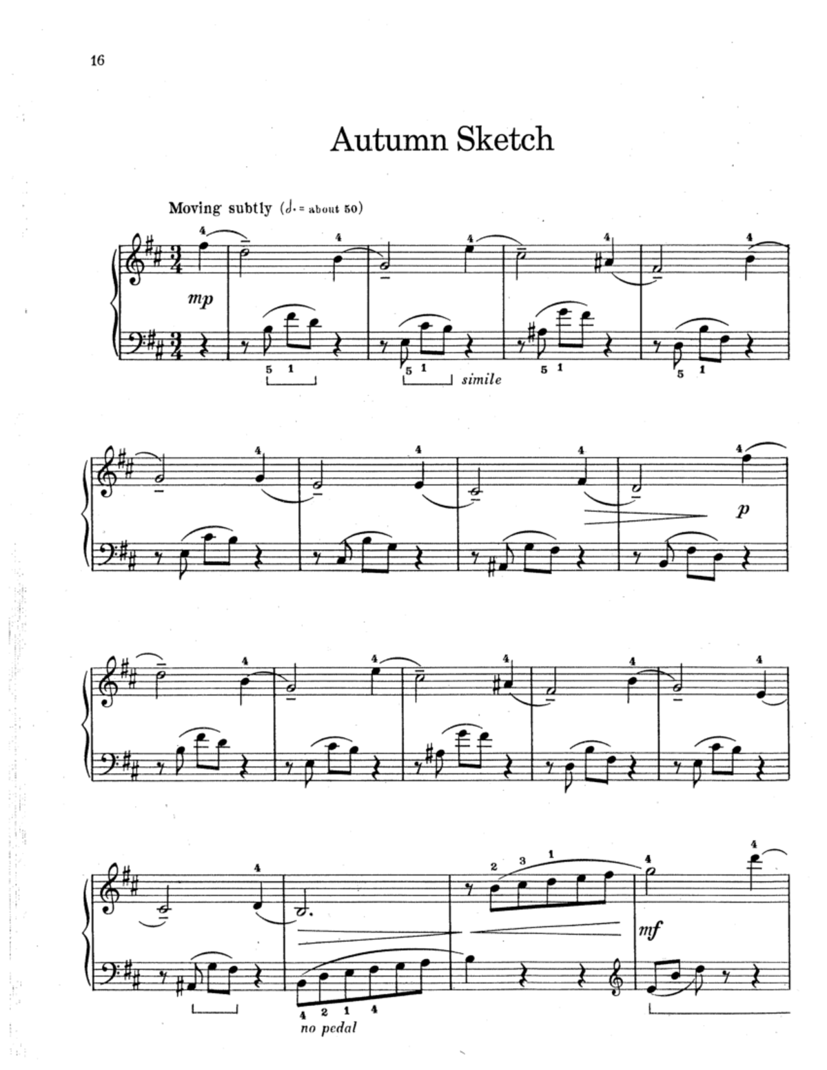 11 C - Piano sheet for this piano class. - 16 Autumn Sketch Moving ...