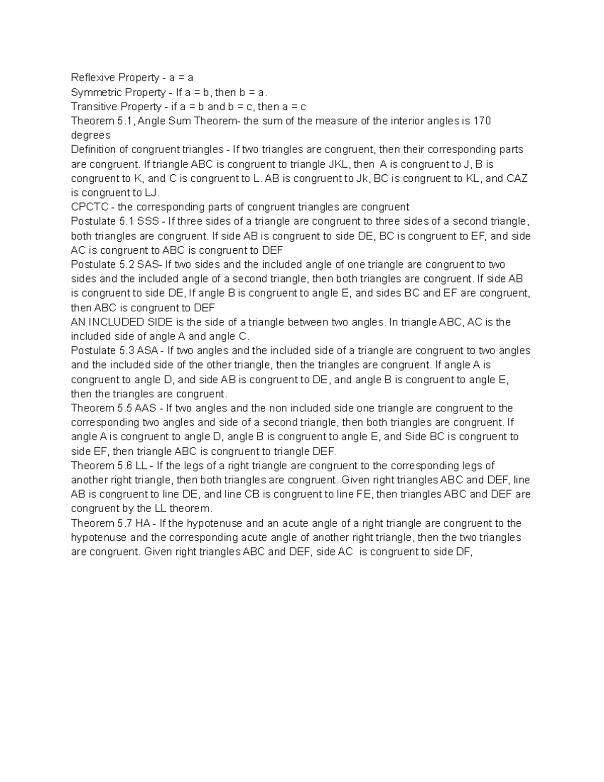 Reveal Geometry ALL Theorems - Reflexive Property - a = a Symmetric ...