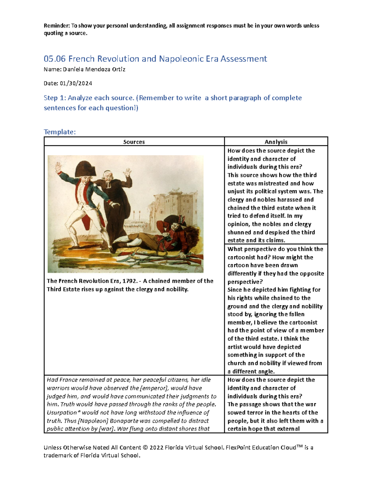 French revolution napoleonic era wh yourname - Reminder: To show your ...