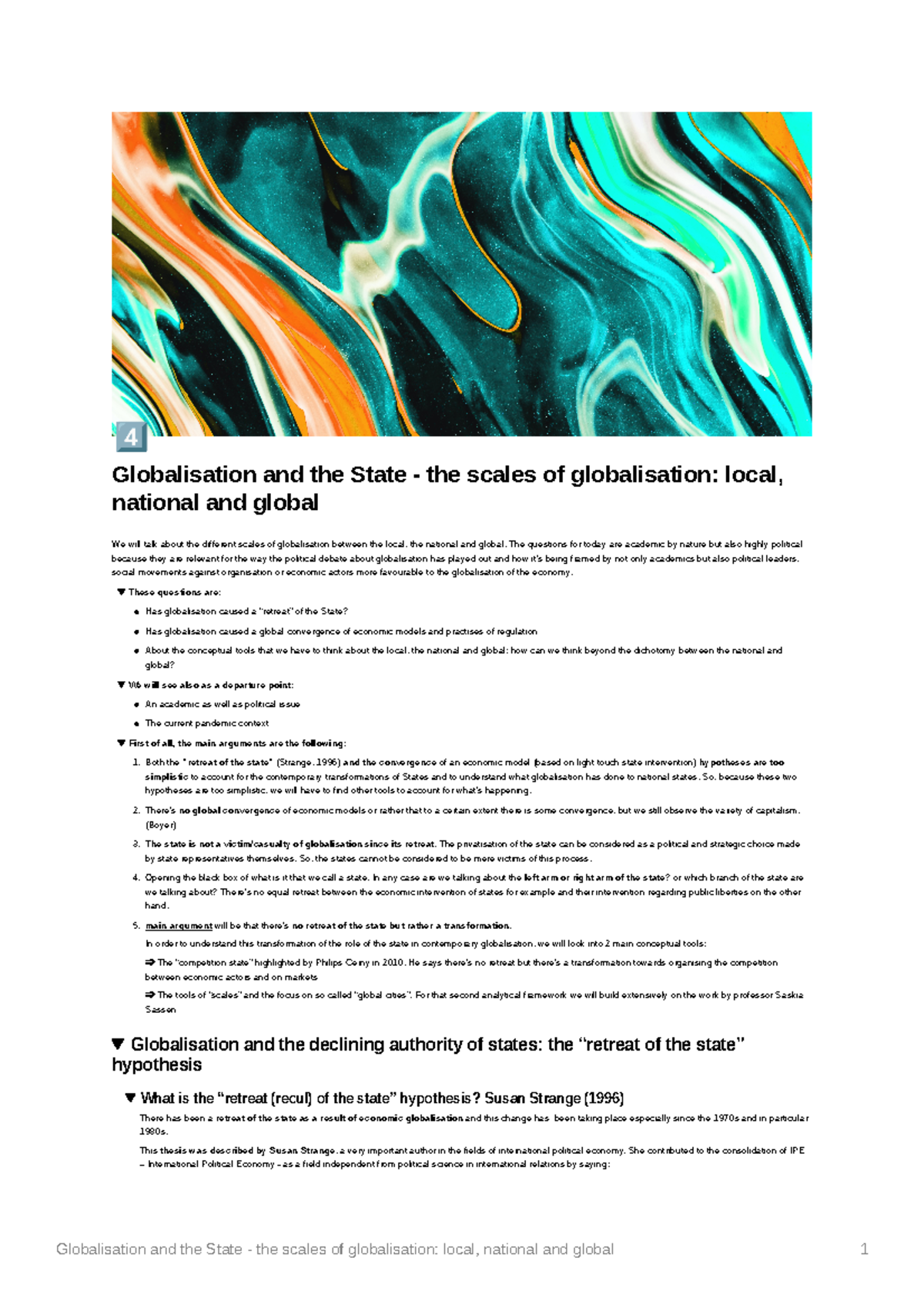 Globalisation and the State - the scales of globalisation local ...