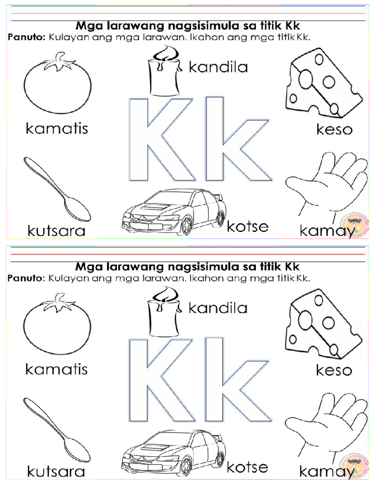 Color Letter Kk - Elementary Education - Studocu