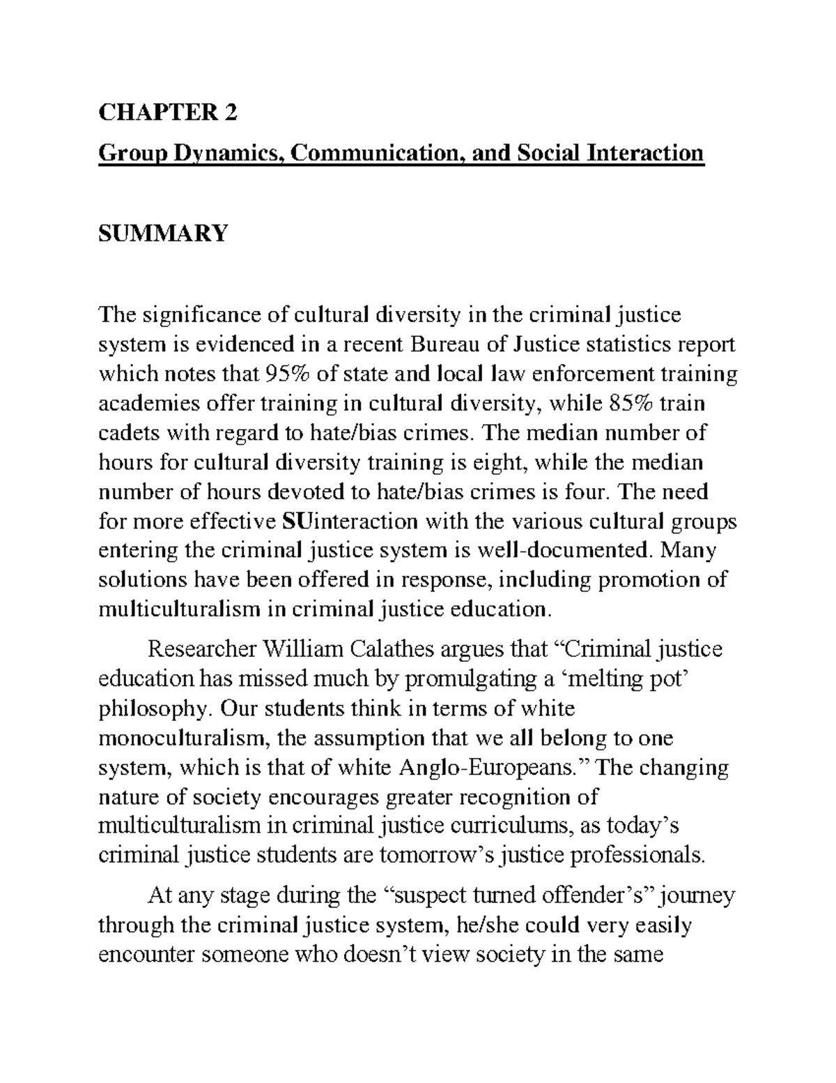 Multiculturalism, Crime, and Criminal Justice - Chapter 2; - CHAPTER 2 ...
