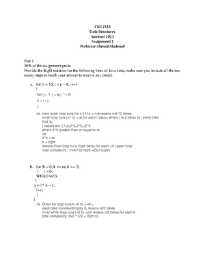 CSCI 2315 Syllabus Spr21v1 - CSCI 2315 : Data Structures Spring 2021 Time/Place : 1:00pm – 2:20 ...