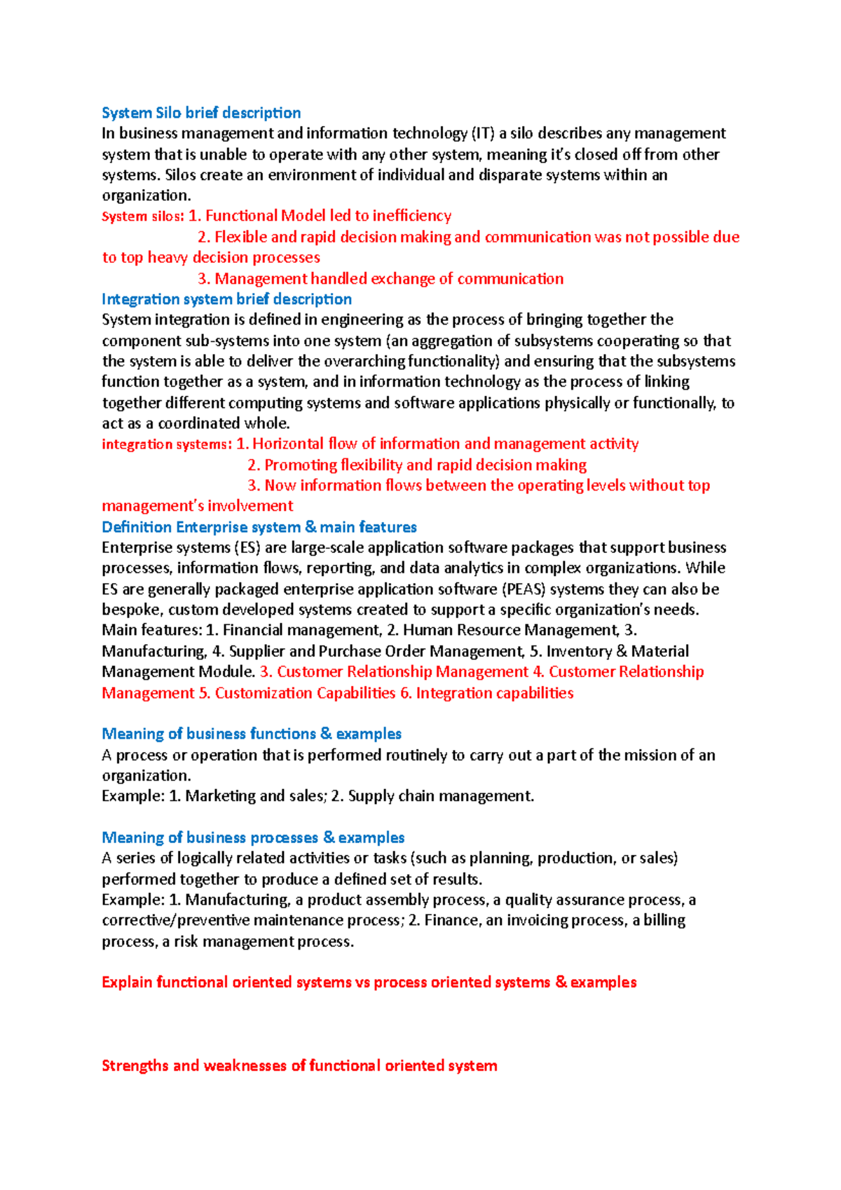 709 - KIT709 - System Silo brief description In business management and ...