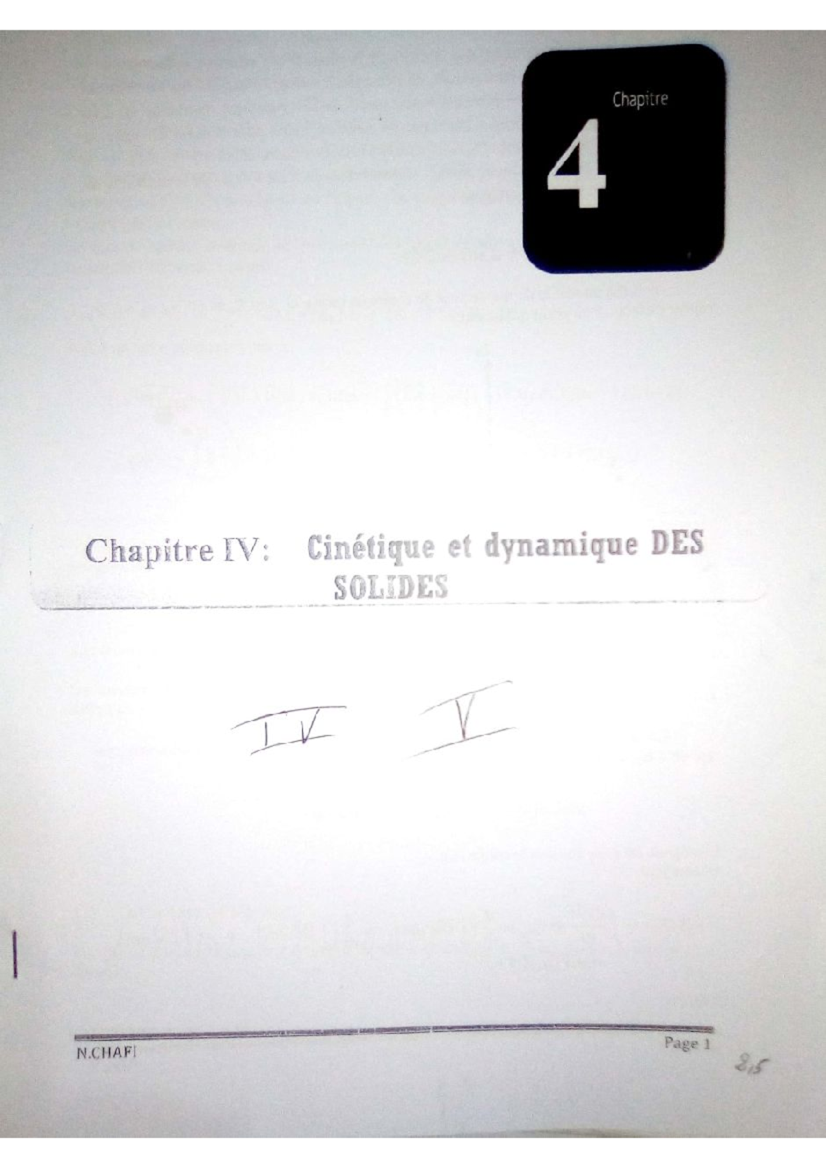 Ch4, ch5 mécanique du solide - Mécanique Et Energétique - Studocu