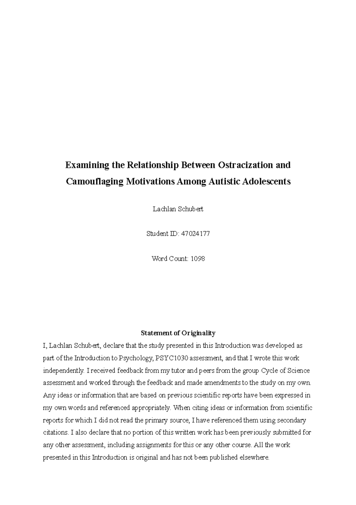 Lab Report Final - assignment 2 - Examining the Relationship Between ...