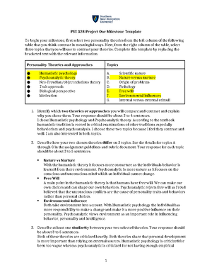 PSY 328 Project One Edwards - PSY 328 Project One Template For this ...
