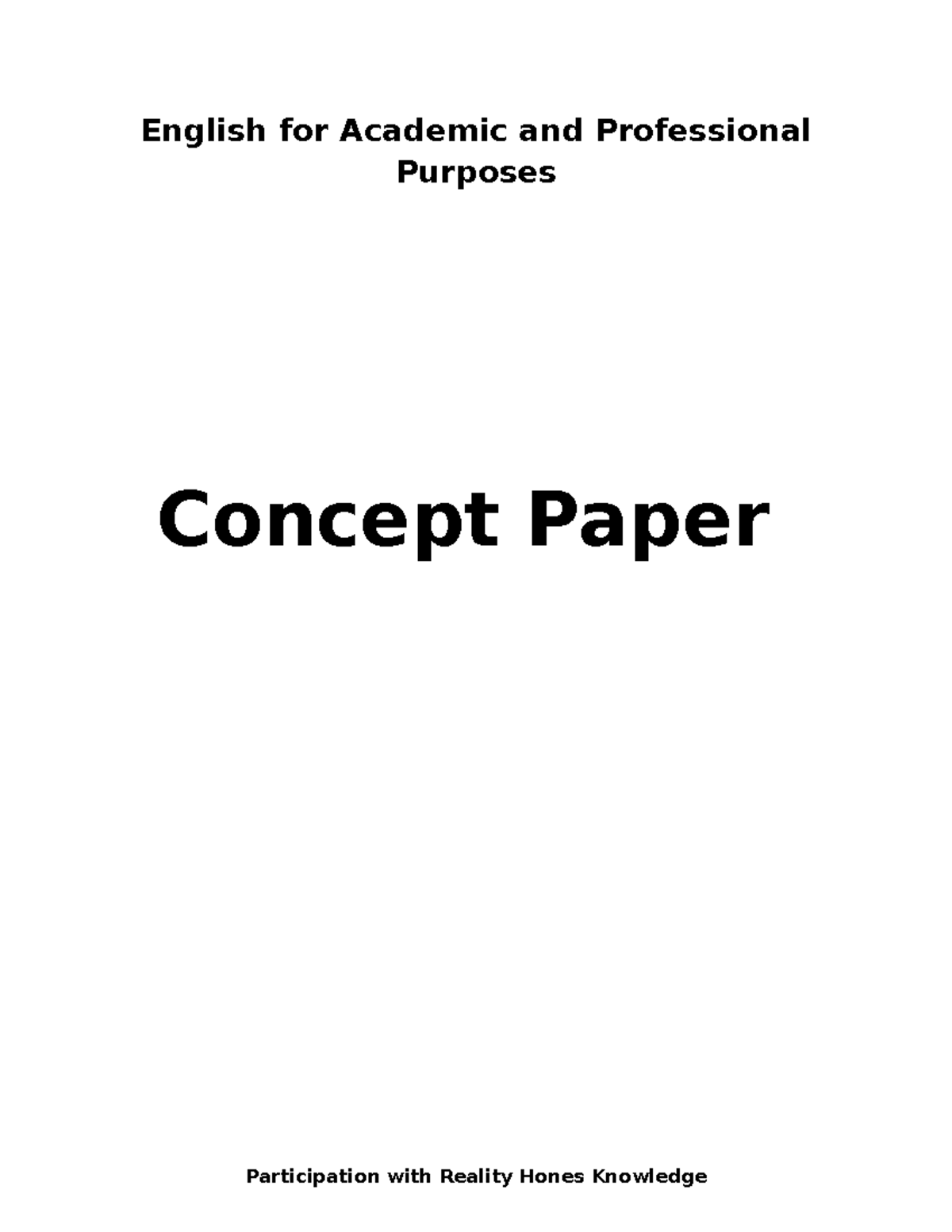 Participation with Reality Hones Knowledge - A concept paper - English ...