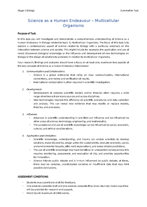 Year 11 Biology - Year 11 Biology 2022 Module 1 Cells as the Basis of ...