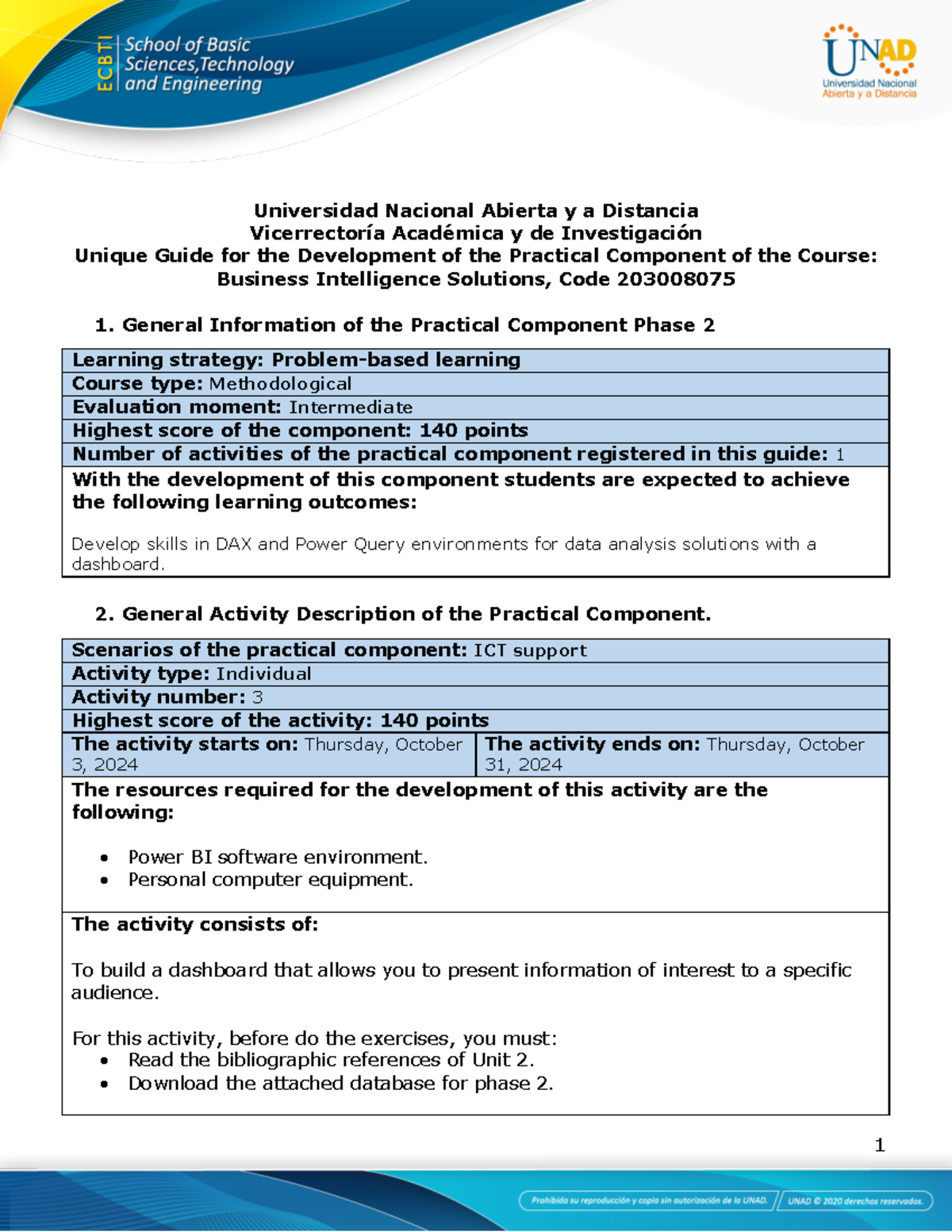 Practice development guide and evaluation rubric - Unit 2 - Phase 2 - Practical component ...