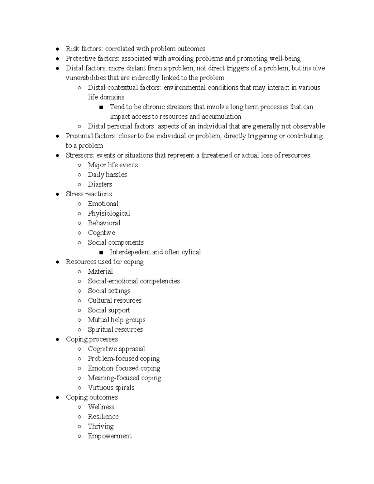 Chapter 8 - Homework notes - Risk factors: correlated with problem ...