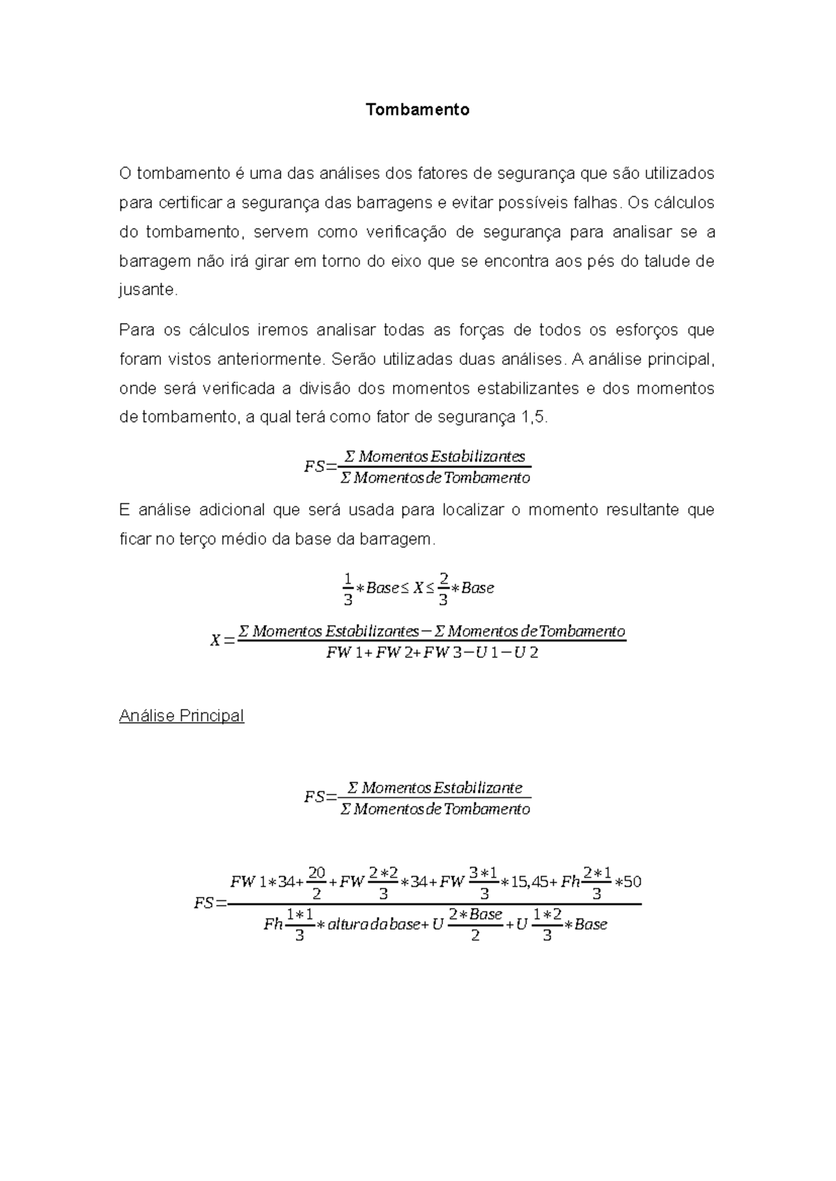 Tombamento - Resumo Resistência dos Materiais - Tombamento O tombamento ...
