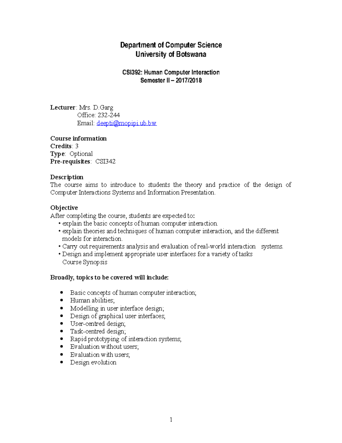 Course outline HCI 2017-2018 - Department of Computer Science ...