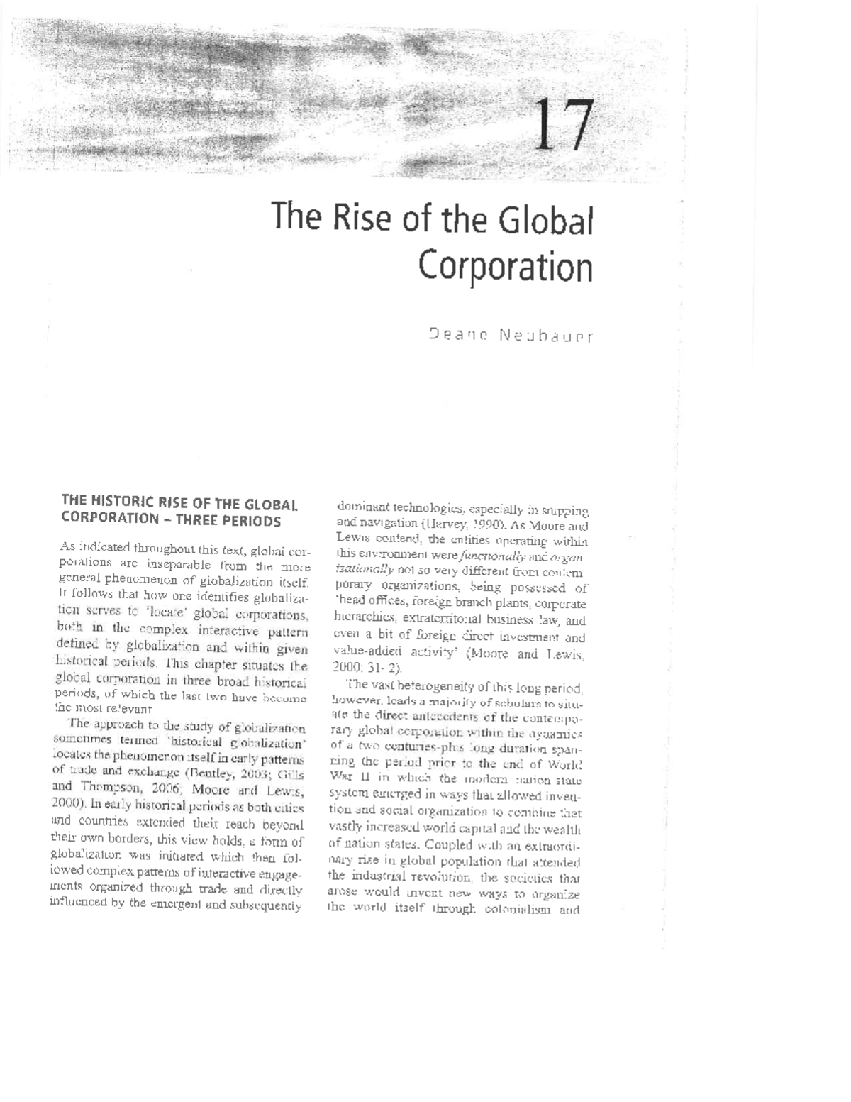 Chapter 17of textbook The Rise of the Global Corporation - BSBA Marketing Management - Studocu
