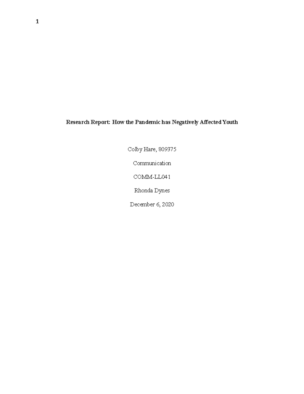 Research Report - APA - Grade: A - COMMLL041 - Mohawk College - Studocu