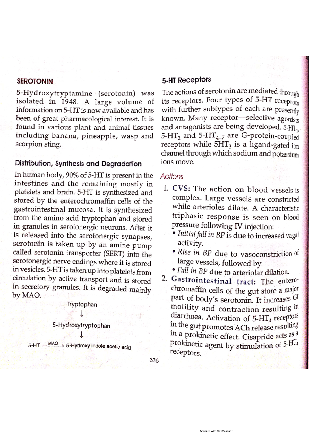 5- HT notes - Pharmacy - Studocu